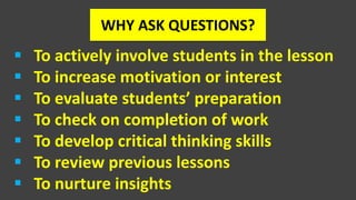 classroom questioning | PPTX