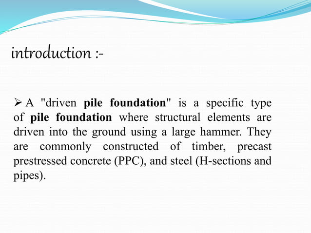 Case study on Pile foundation | PPTX
