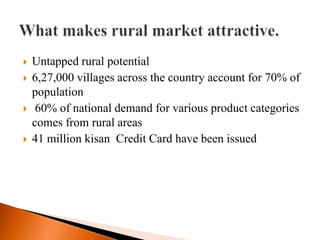 Rural market segmentation and Targeting & Rural Marketing Research | PPTX