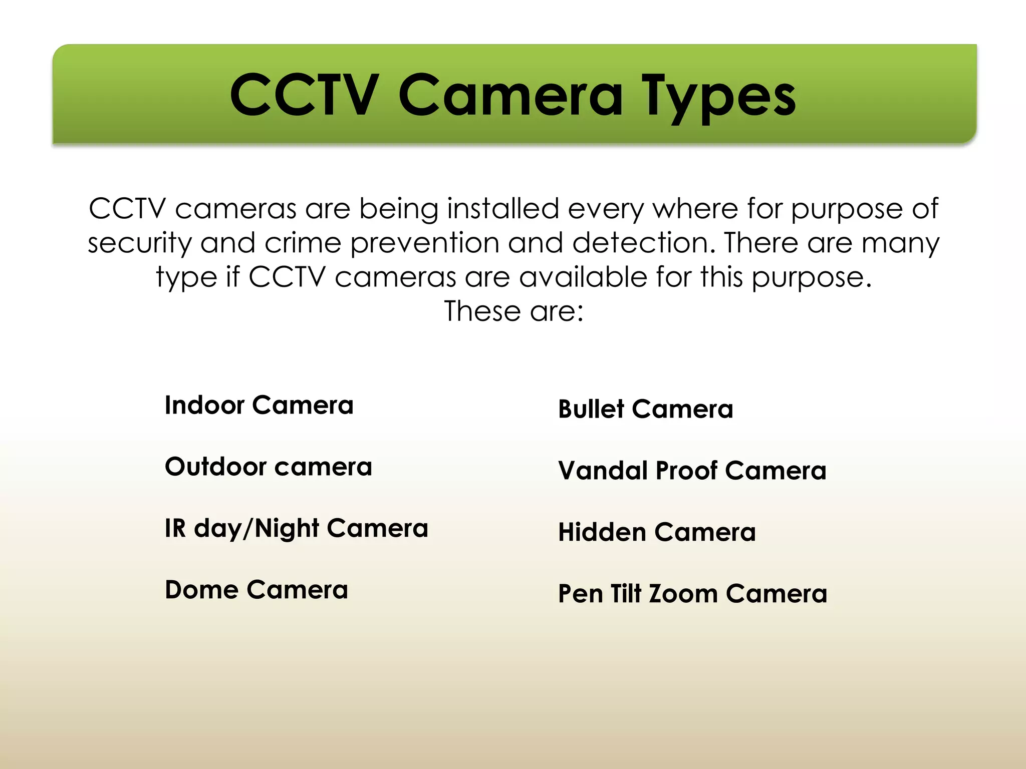 CCTV Camera Presentation | PDF