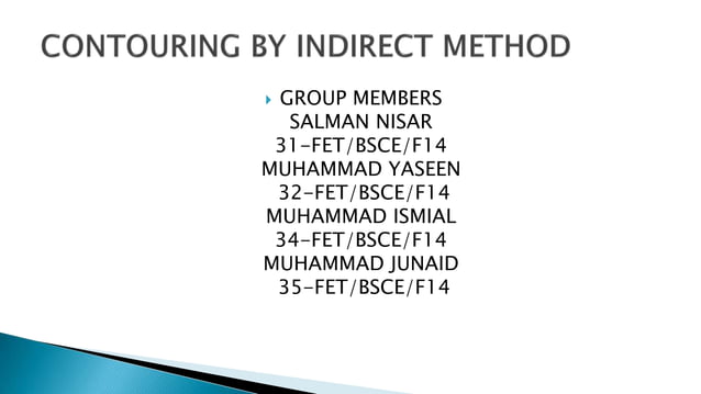 LAB MANUAL contouring by indirect method . dce: fet: iiui | PPTX | 3-D ...