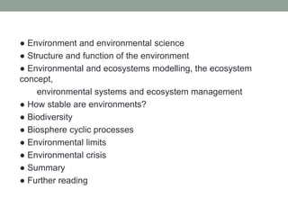 Environmental management and science | PPTX