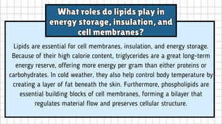 Physical Science Macromolecules _ Lipids | PPT