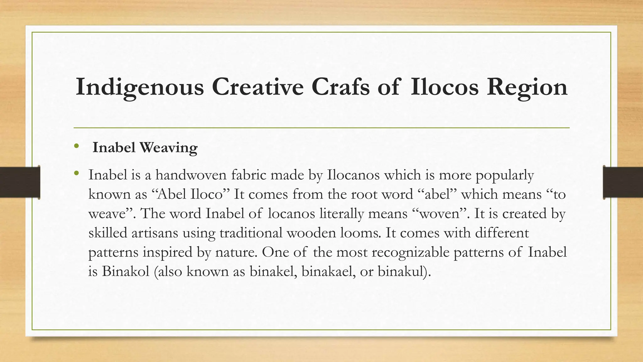 Indigenous crative crafts of ilocos region | PPTX