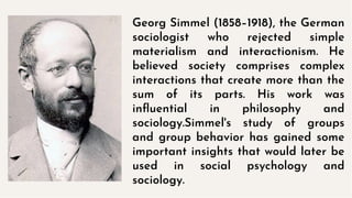 SOCIOLOGY, GEORGE SIMMEL AND GEORGE HERBERT MEAD THEORY SHORT ...