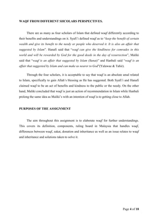 Foundation of Islamic: Wakaf | DOCX
