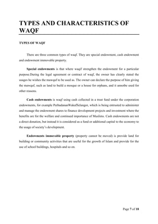 Foundation of Islamic: Wakaf | DOCX