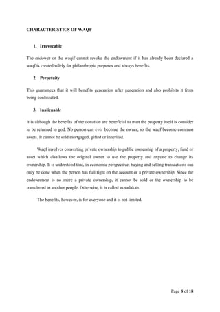Foundation of Islamic: Wakaf | DOCX