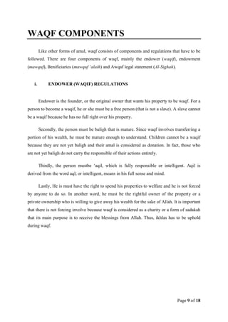 Foundation of Islamic: Wakaf | DOCX