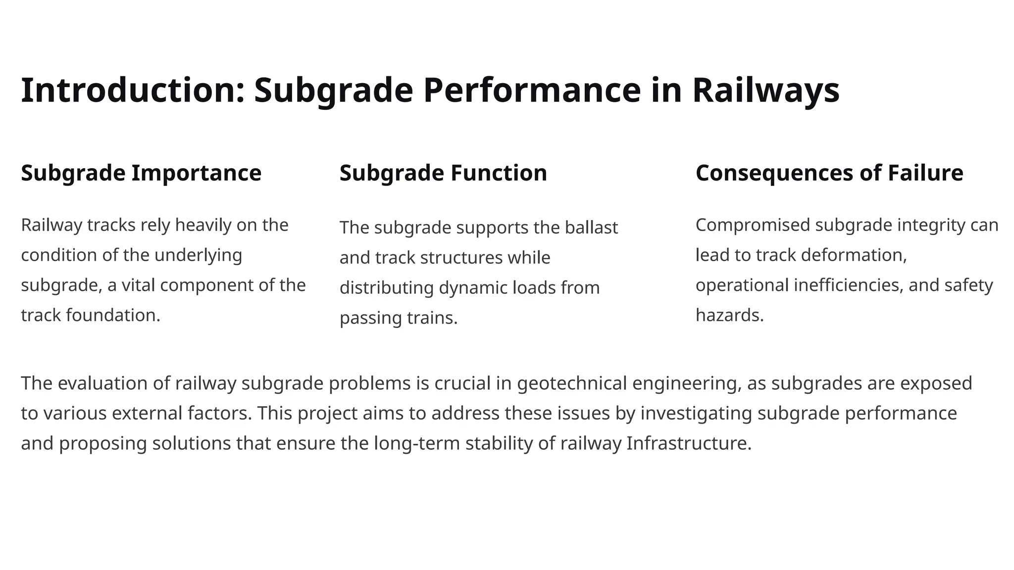 Evaluation of Railway Subgrade problems in highway engineering | PPTX