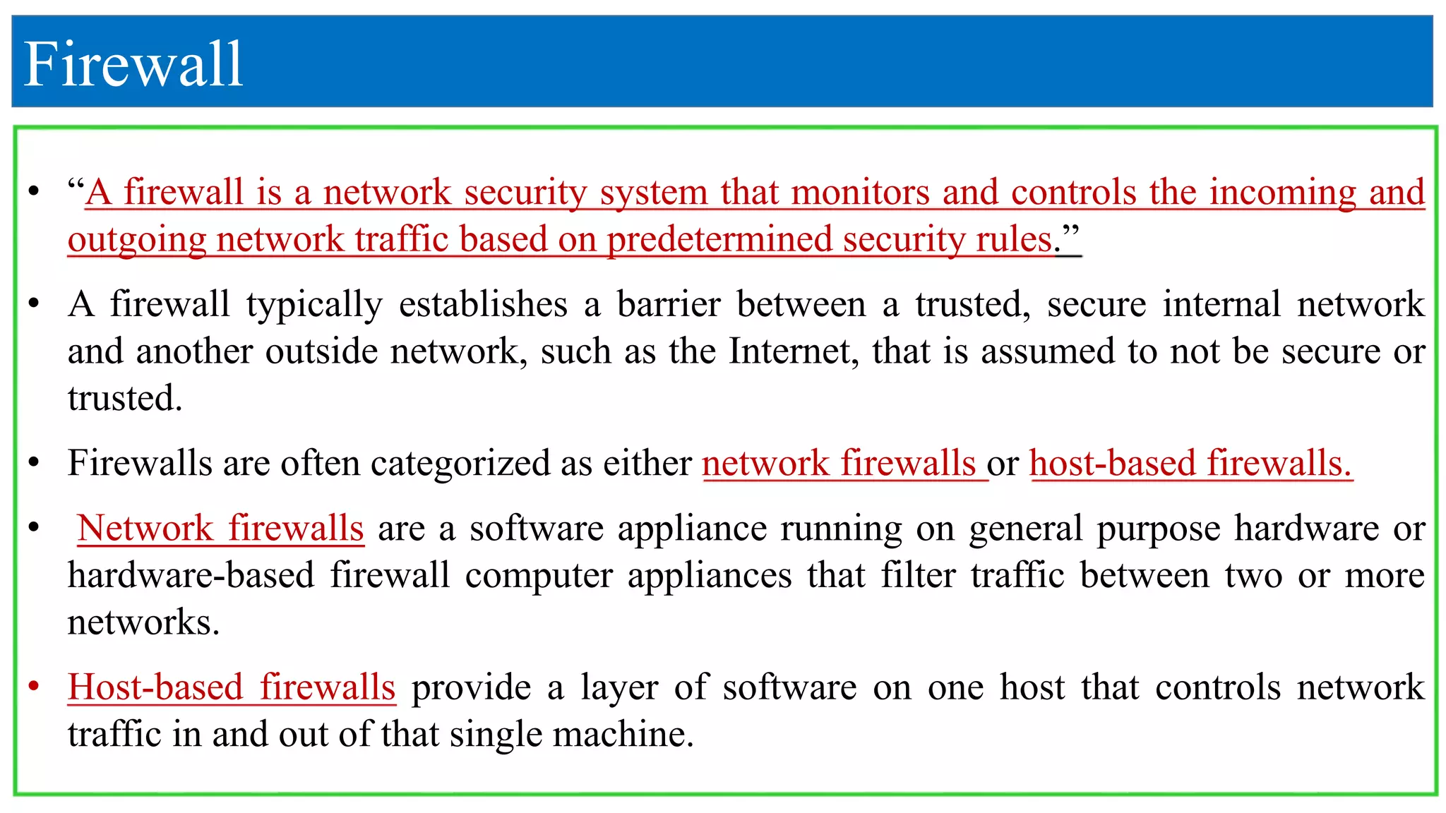 Cyber Security Firewall And Packet Filters Pptx Computer Networking Computing