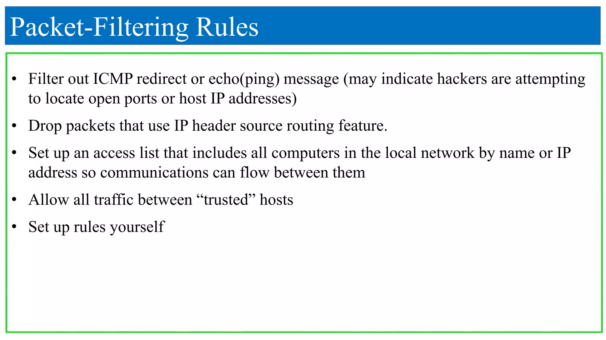 Cyber Security Firewall And Packet Filters Ppt