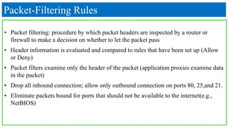 Cyber Security - Firewall and Packet Filters | PPTX