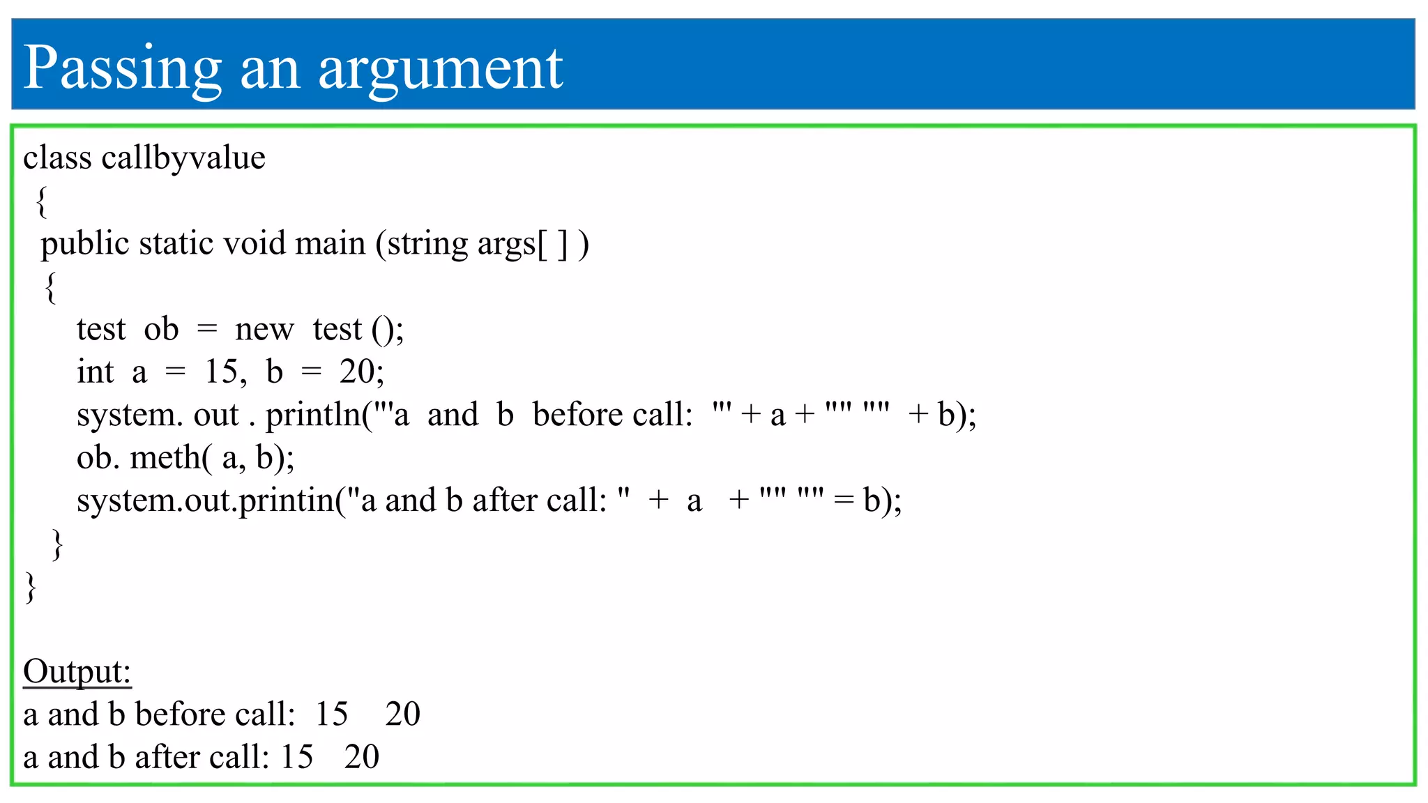 Classes Objects And Method Object Oriented Programming With Java Ppt