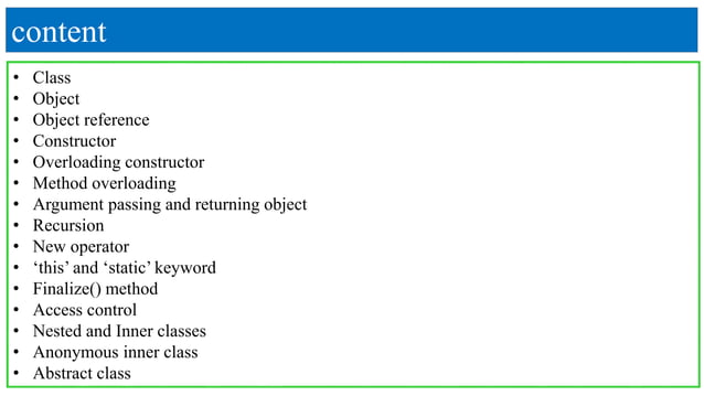 Classes Objects And Method Object Oriented Programming With Java Ppt 0713