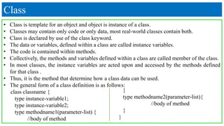Classes, Objects And Method - Object Oriented Programming With Java | Ppt