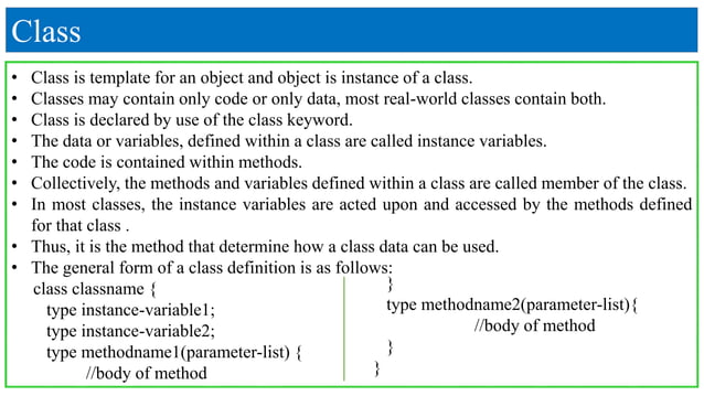 Classes Objects And Method Object Oriented Programming With Java
