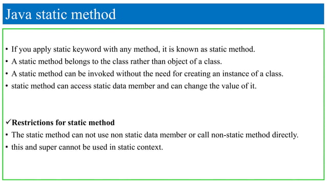 Classes, Objects and Method - Object Oriented Programming with Java ...
