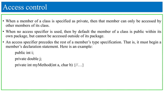 Classes Objects And Method Object Oriented Programming With Java
