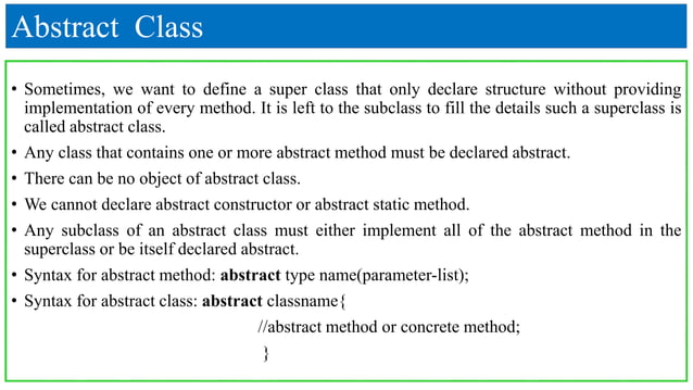 Classes Objects And Method Object Oriented Programming With Java