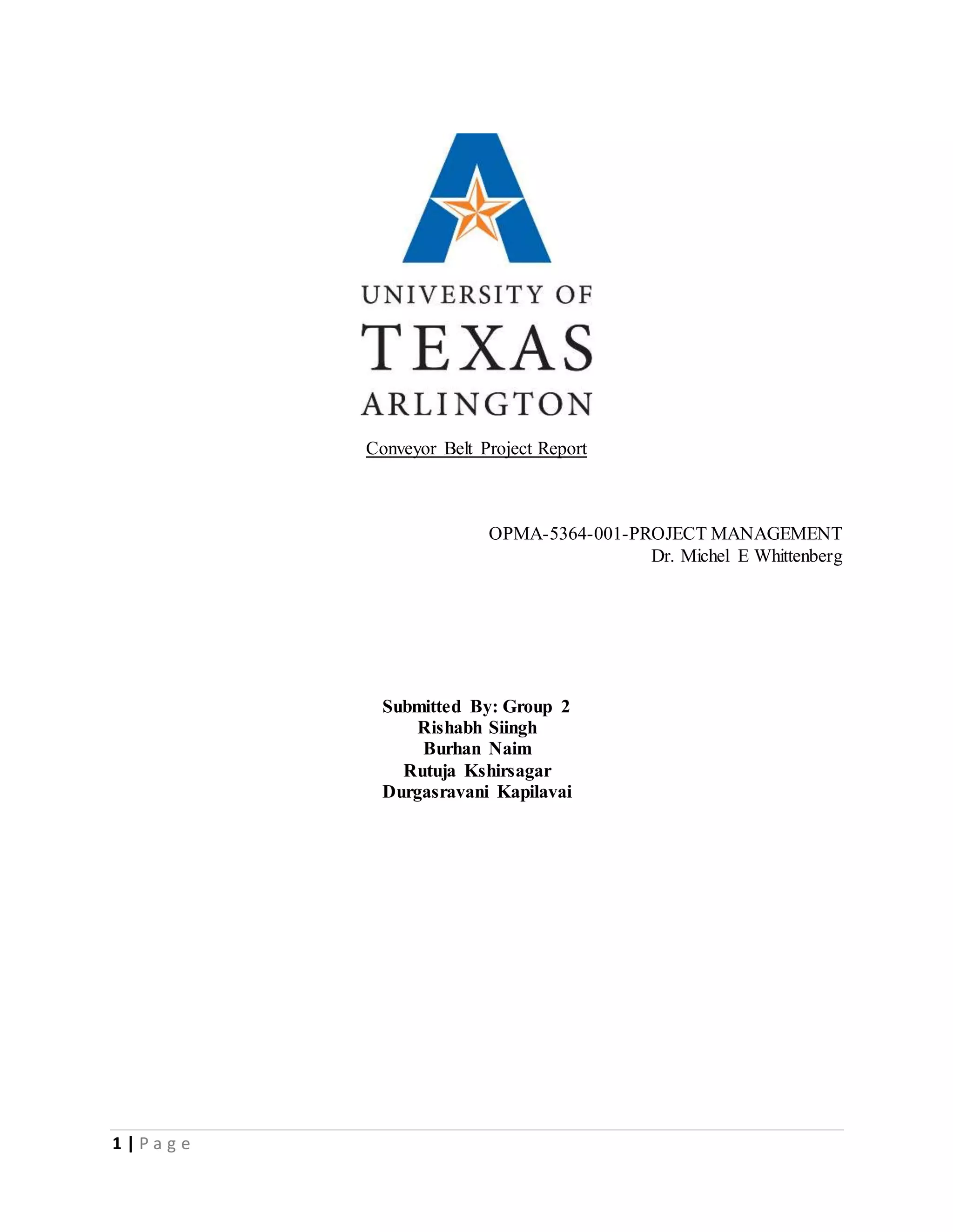 Conveyor Belt Project Report | DOCX