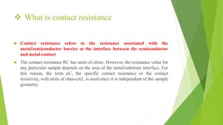 schottky barrier and contact resistance | PPTX