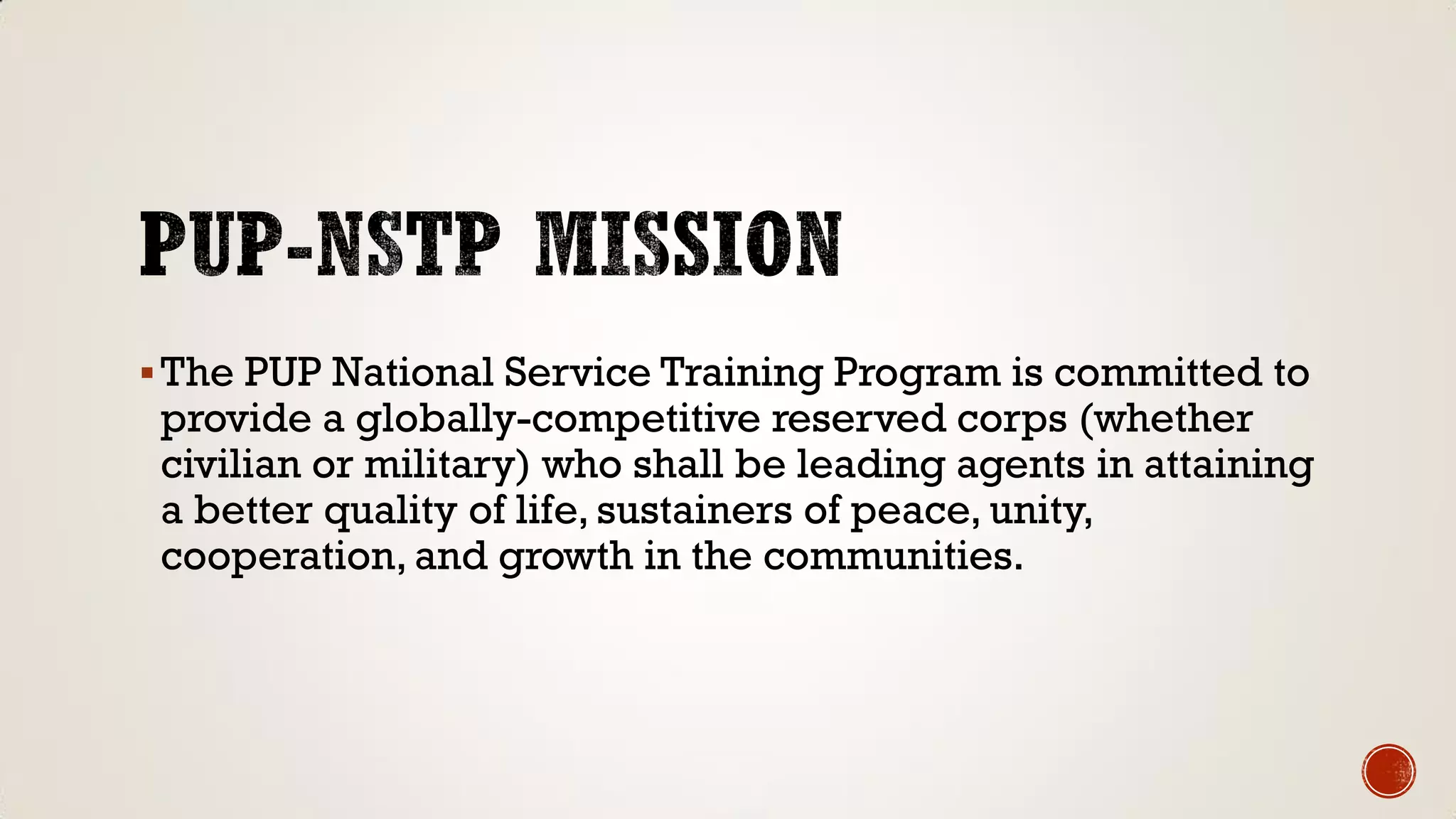 PUP NSTP MISSION AND VISION | PDF