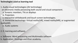 Technology for Teaching and Lerning 1...... | PPTX | Technology & Computing