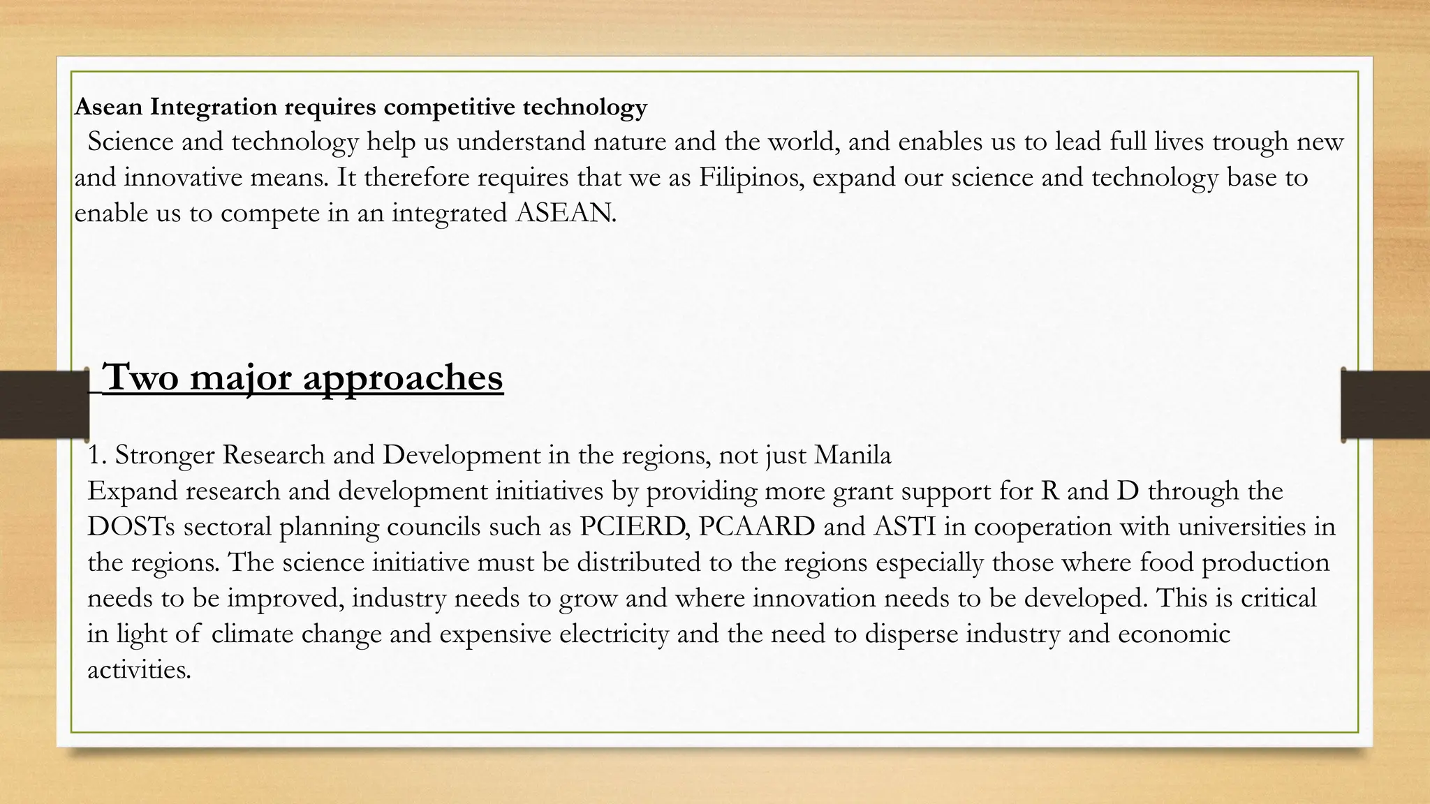 Philippine Science and Technology Agenda | PPTX