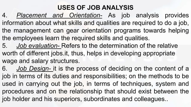 GROUP THREE JOB ANALYSIS PRESENTATION OK | PPT