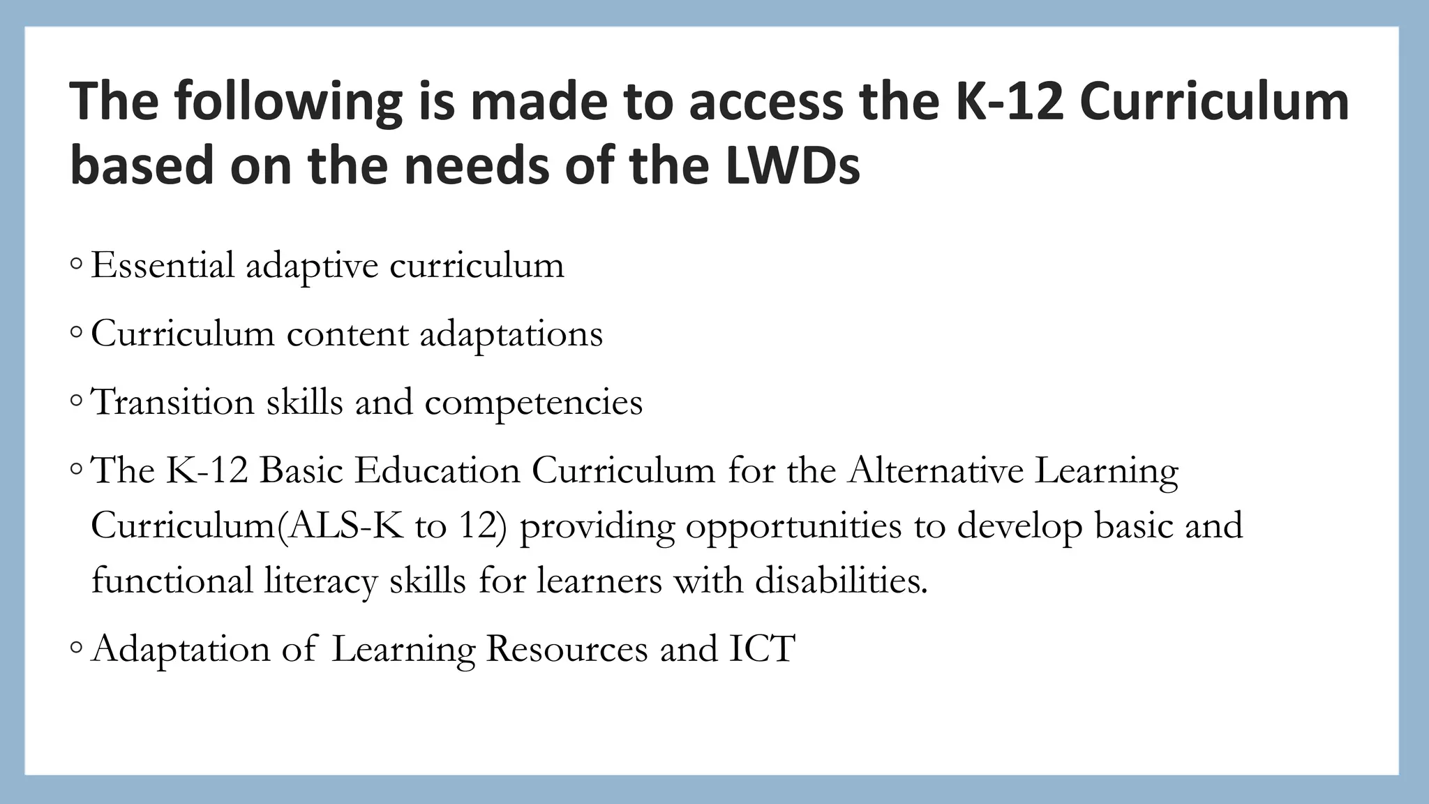 ACCOMMODATION AND MODIFICATION IN THE K-12 CURRICULUM | PPTX