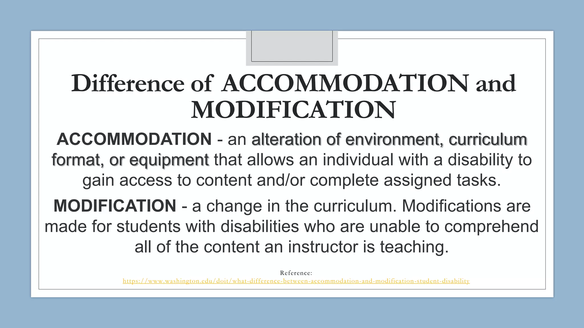ACCOMMODATION AND MODIFICATION IN THE K-12 CURRICULUM | PPTX