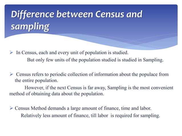 Census Sampling Survey Sampling Design And Types Of Sample Design Pptx Physics Science