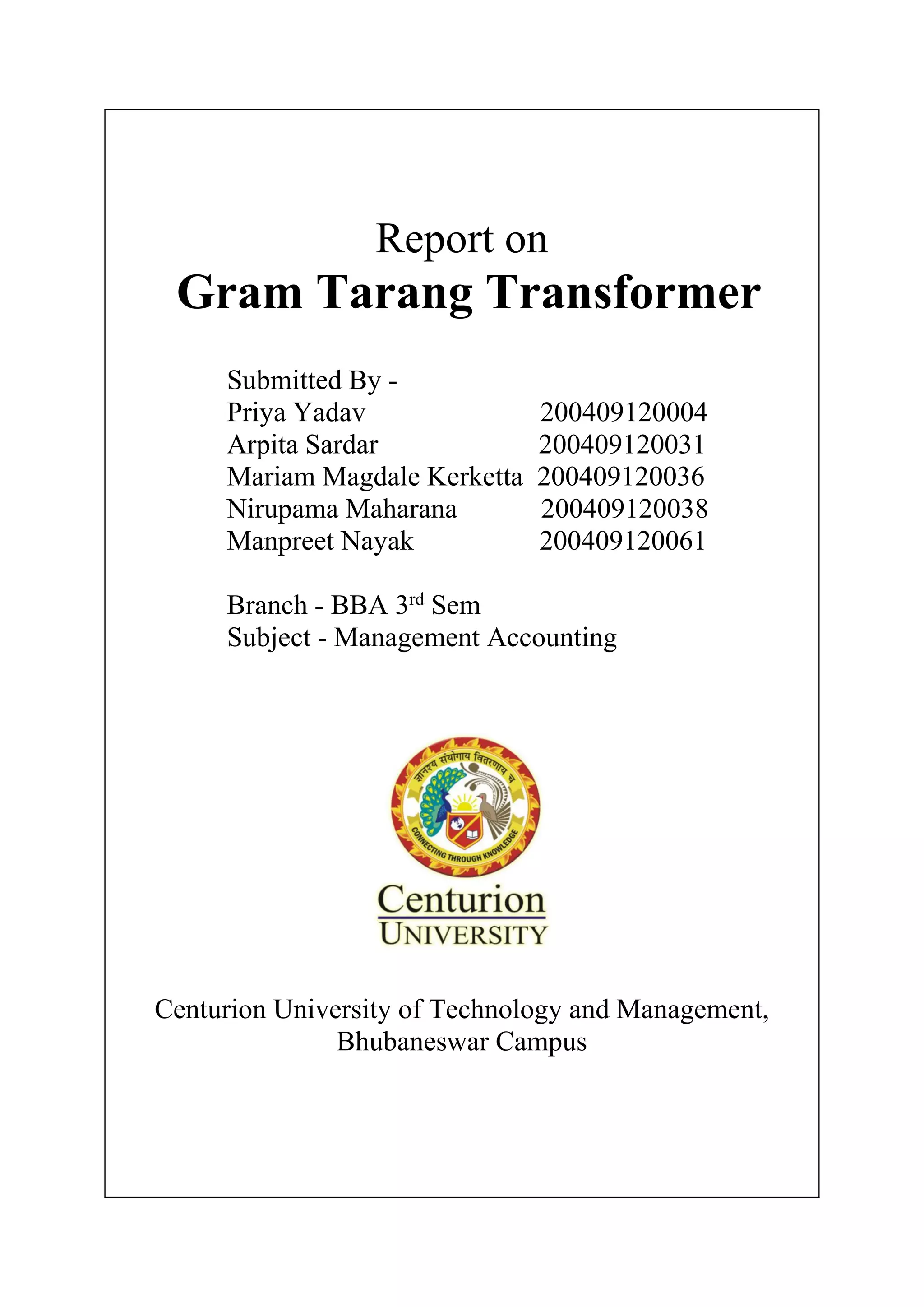 Managerial Accounting of GramTarang Transformer Report.pdf