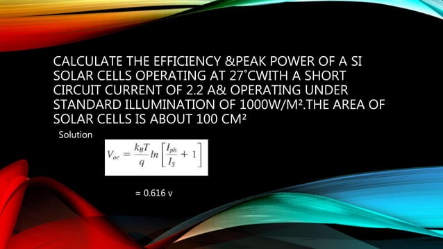 solar cell characteristics | PPTX