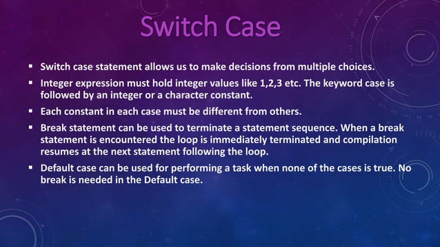 Switch Case in C Program | PPTX