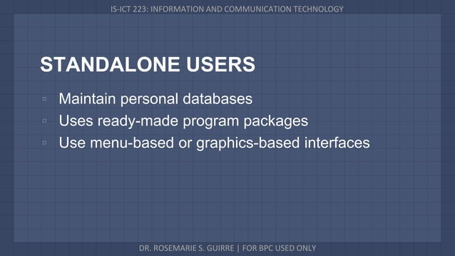 END USER DATABASE | PPTX