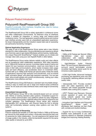 polycom group 550 datasheet - Polycom Group Series | PDF