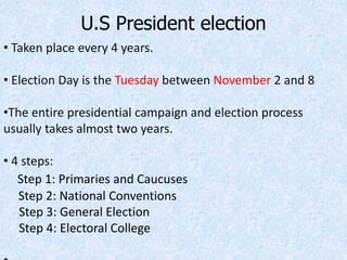 US President election and political institution | PPTX
