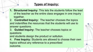Unfolding Inquiry-Based Learning: Types, Roles, and Classroom ...