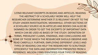 SELECTING REVIEW OF RELEVANT LITERATURES | PPTX