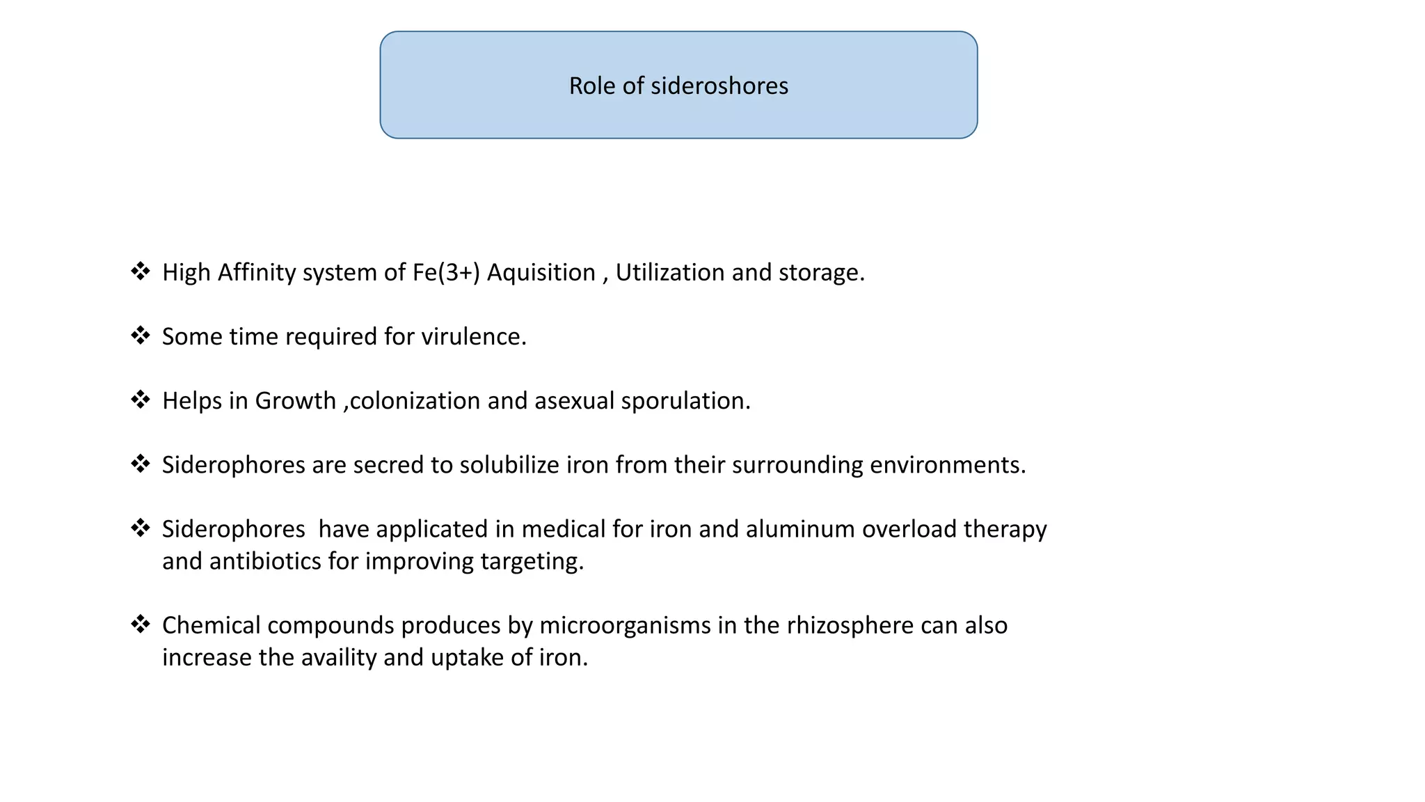 Siderophores and iron Uptake | PPTX