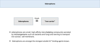 Siderophores and iron Uptake | PPTX
