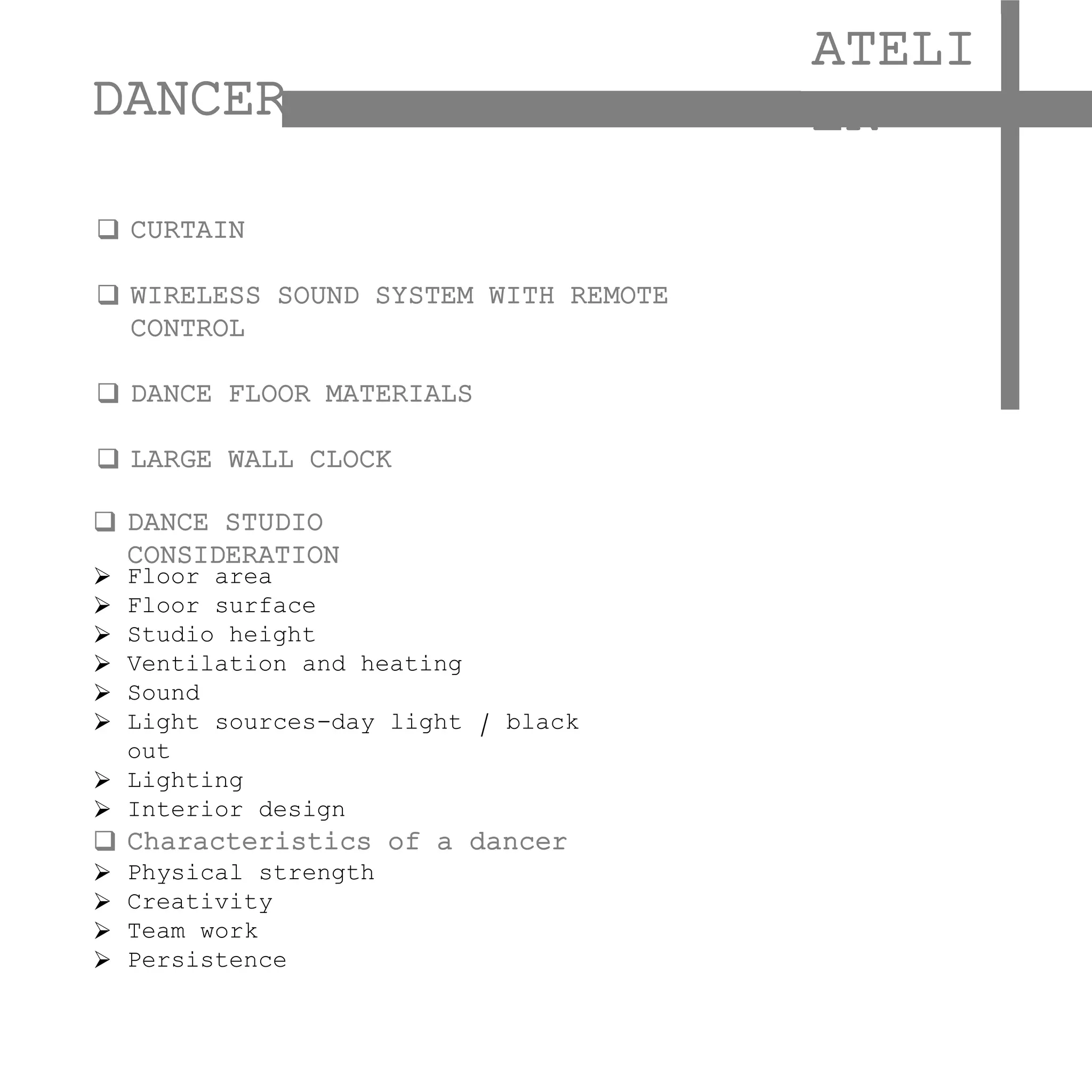 Study on Dancer Atelier | PPTX
