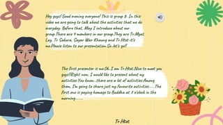 ielts speaking routines/ students share about their routines | PPTX