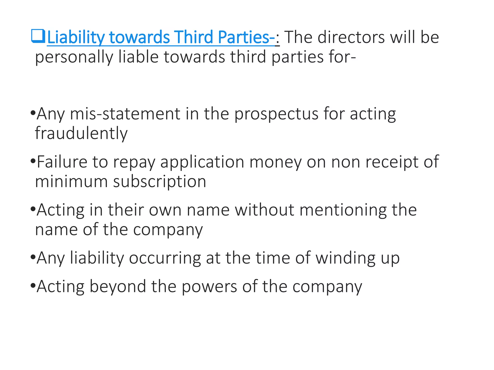 Power of Directors and its Liabilities | PPTX