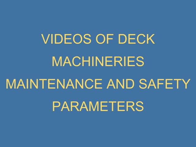 Deck Machineries College of Maritime Education | PPTX | First Aid | Injuries
