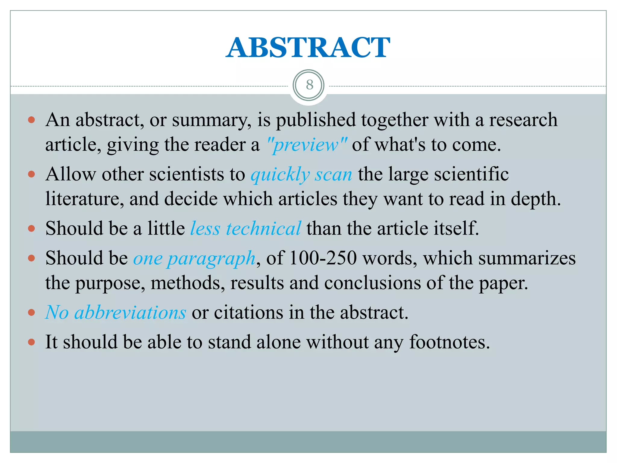 WRITING SCIENTIFIC RESEARCH ARTICLE | PPTX