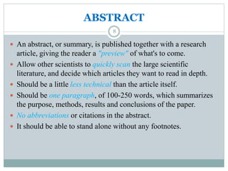 WRITING SCIENTIFIC RESEARCH ARTICLE | PPTX