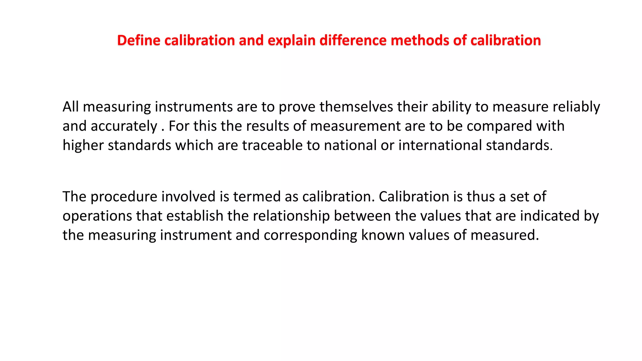 Measurement Instruments Static And Dynamic Characteristics Calibration Systematic Errors Random